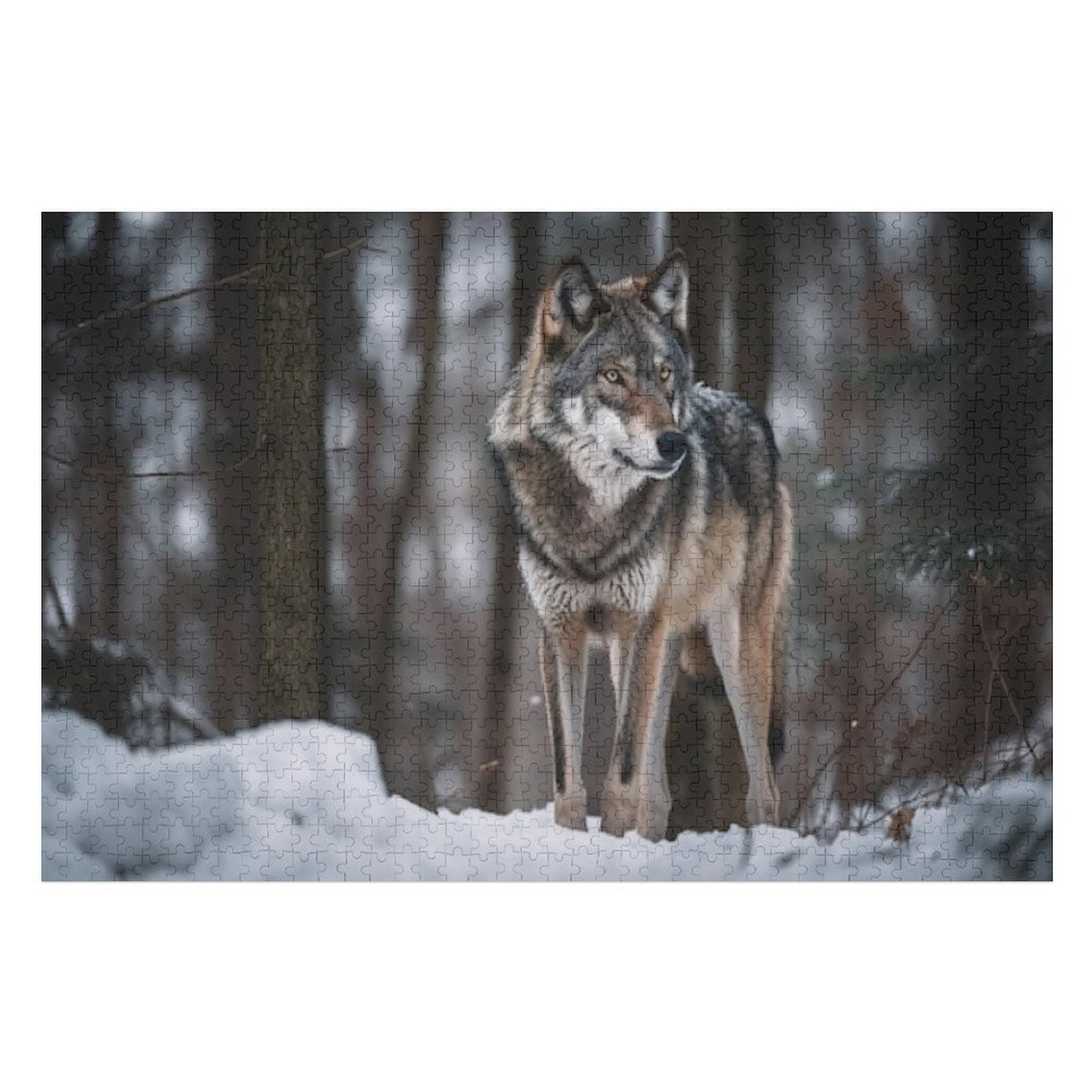 Puzzles for Adults 300 Pieces - Gray Wolf Stalking Best Challenging ...