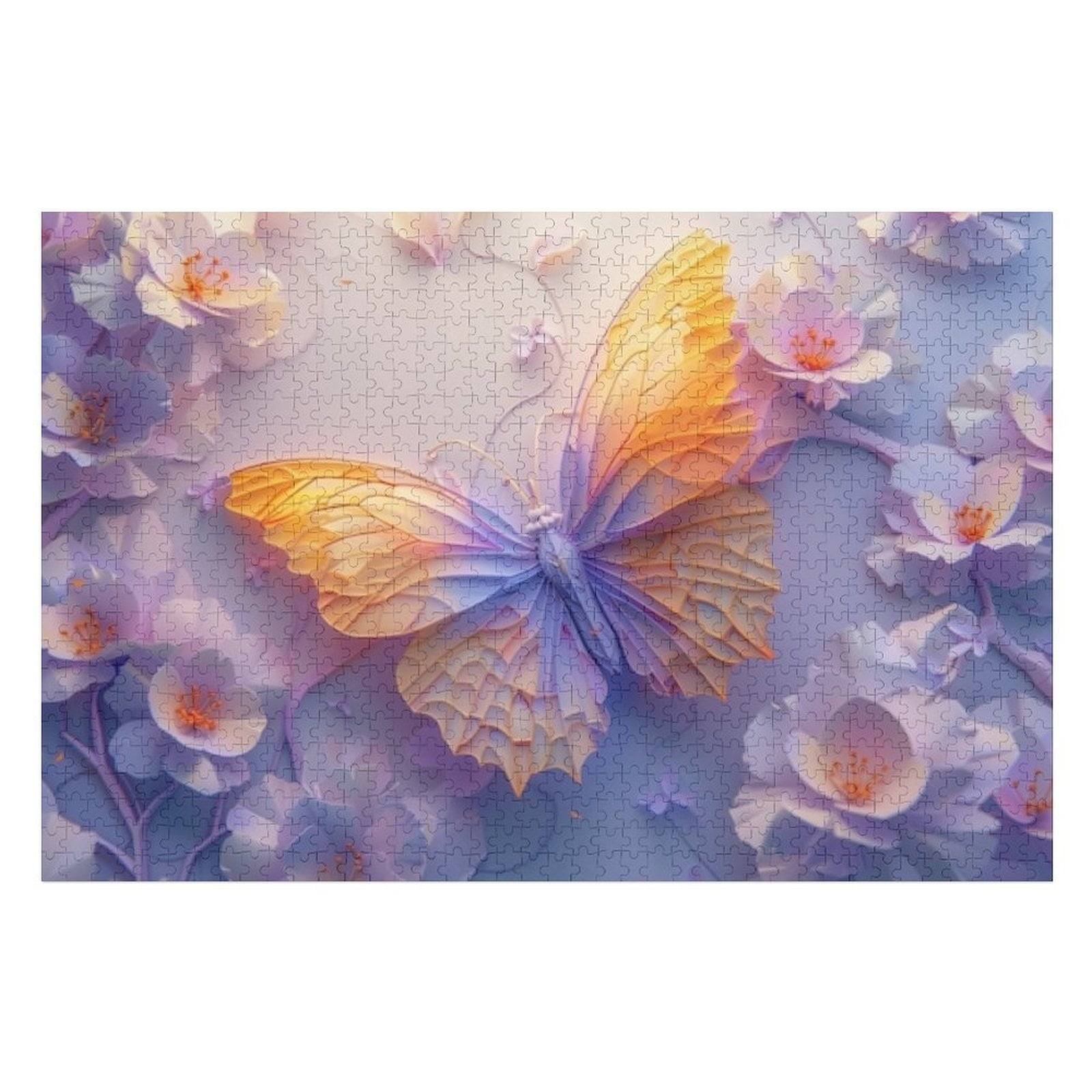 Puzzles for Adults 300 Pieces - Mountain Range With Butterfly Flying ...