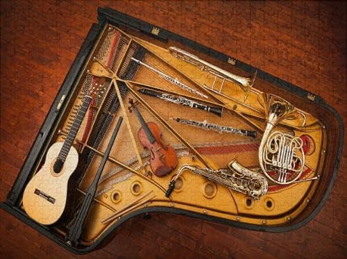 Puzzles for Adults 300 Pieces Musical Instruments Collage Impossible ...