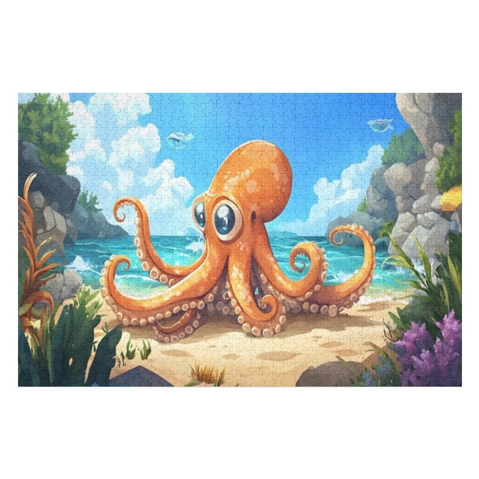 Puzzles for Adults 300 Pieces - Octopus Beautiful Sea View Amazing ...