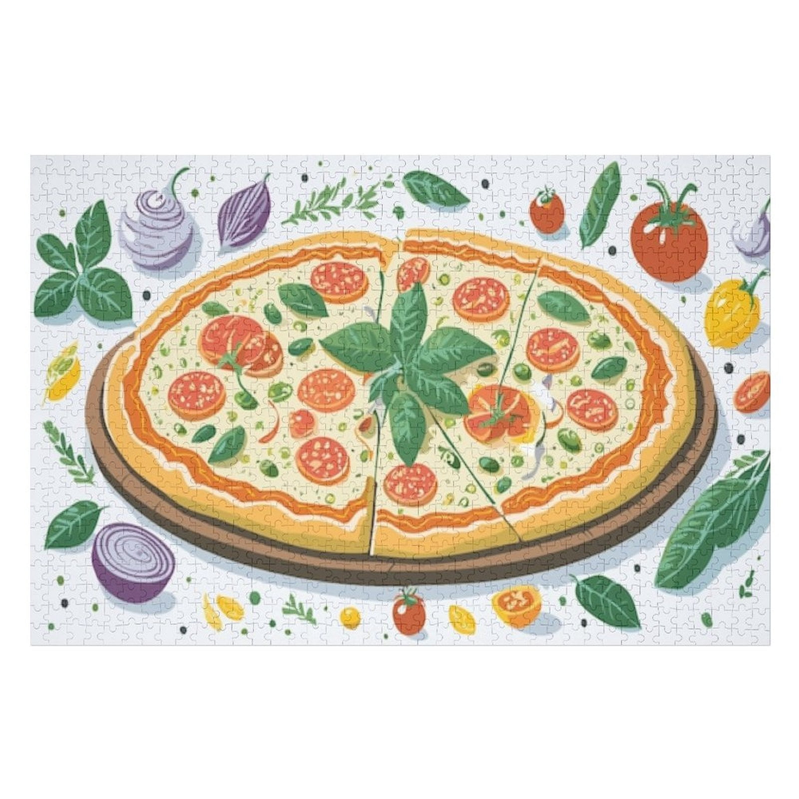 Puzzles for Adults 300 Pieces - Pizza With Various Ingredients Meal ...