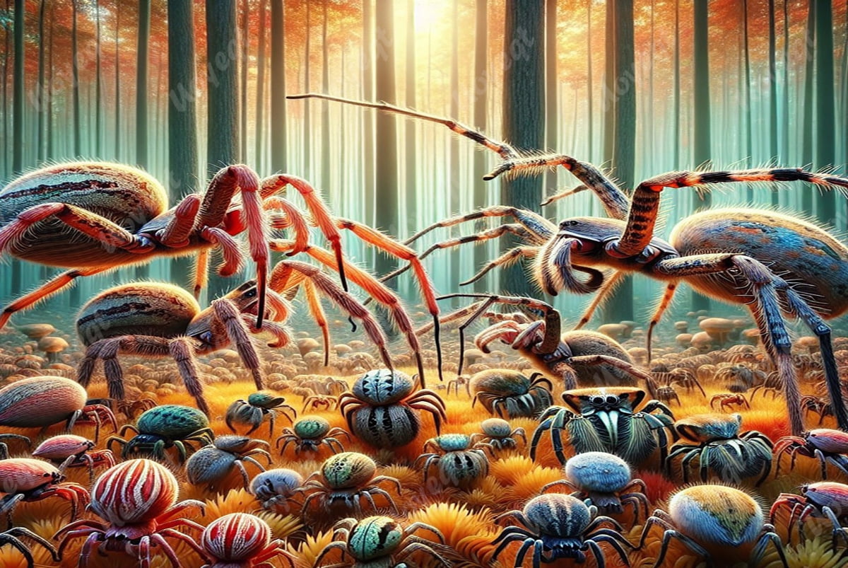 Puzzles for Adults 300 Pieces Spiders Communicating In A Vibrant Forest ...