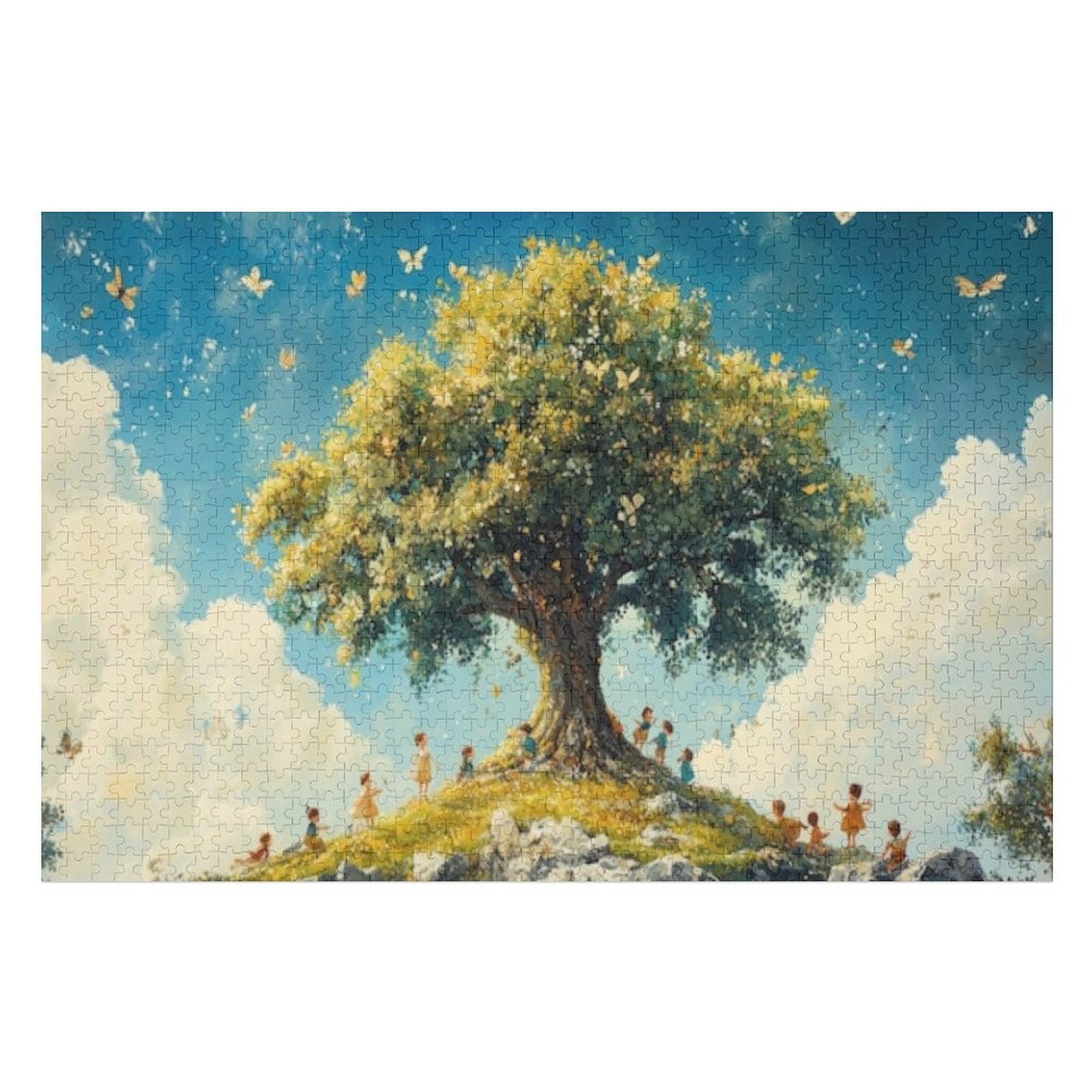 Puzzles for Adults 300 Pieces - Tree With Children Playing Around It ...