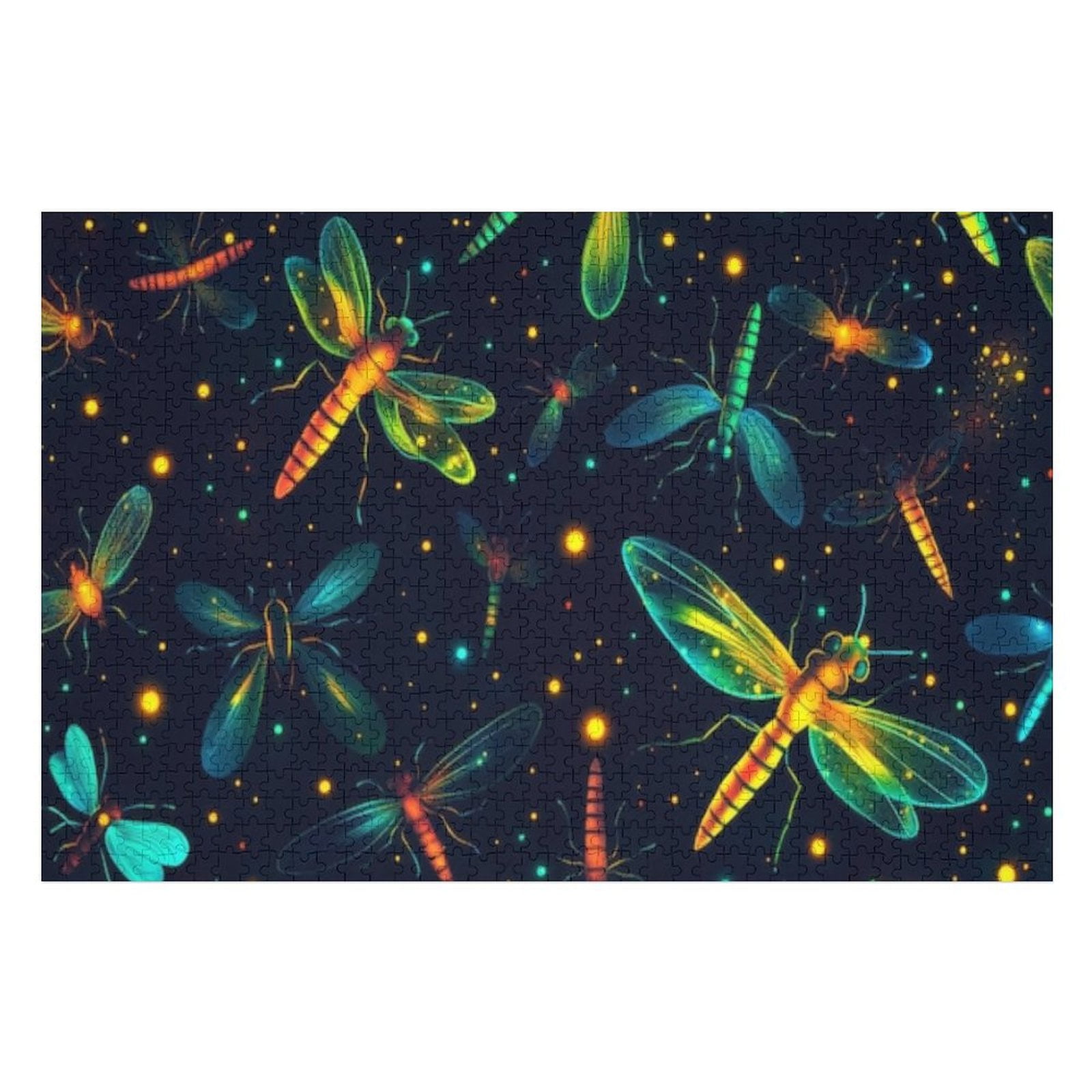 Puzzles for Adults 300 Pieces - Vibrant Fireflies Glowing Dark With ...