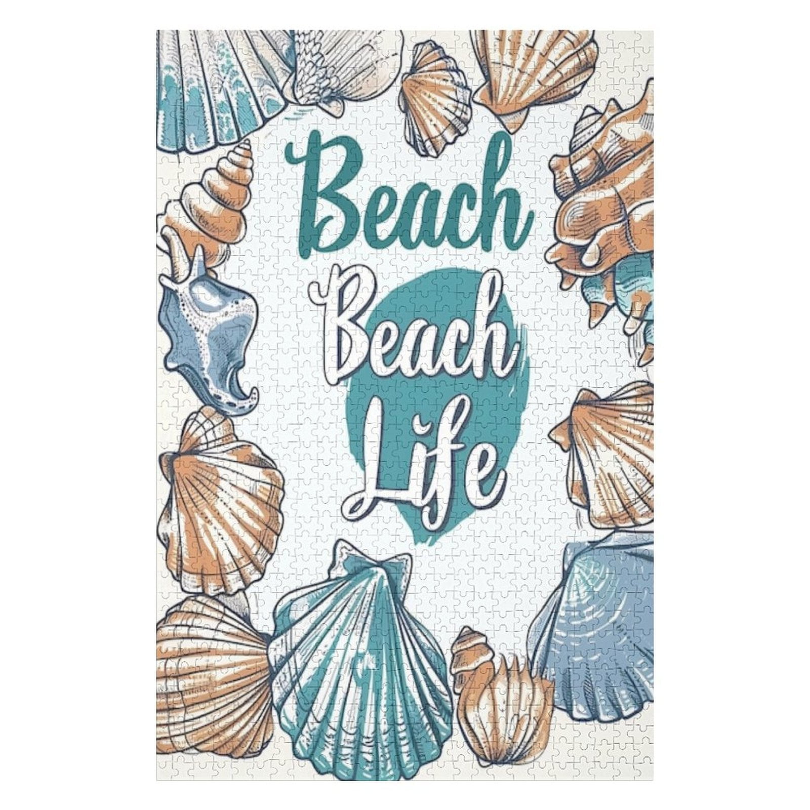 Puzzles for Adults 500 Pieces - Beach Life Seashells Funny Puzzles ...