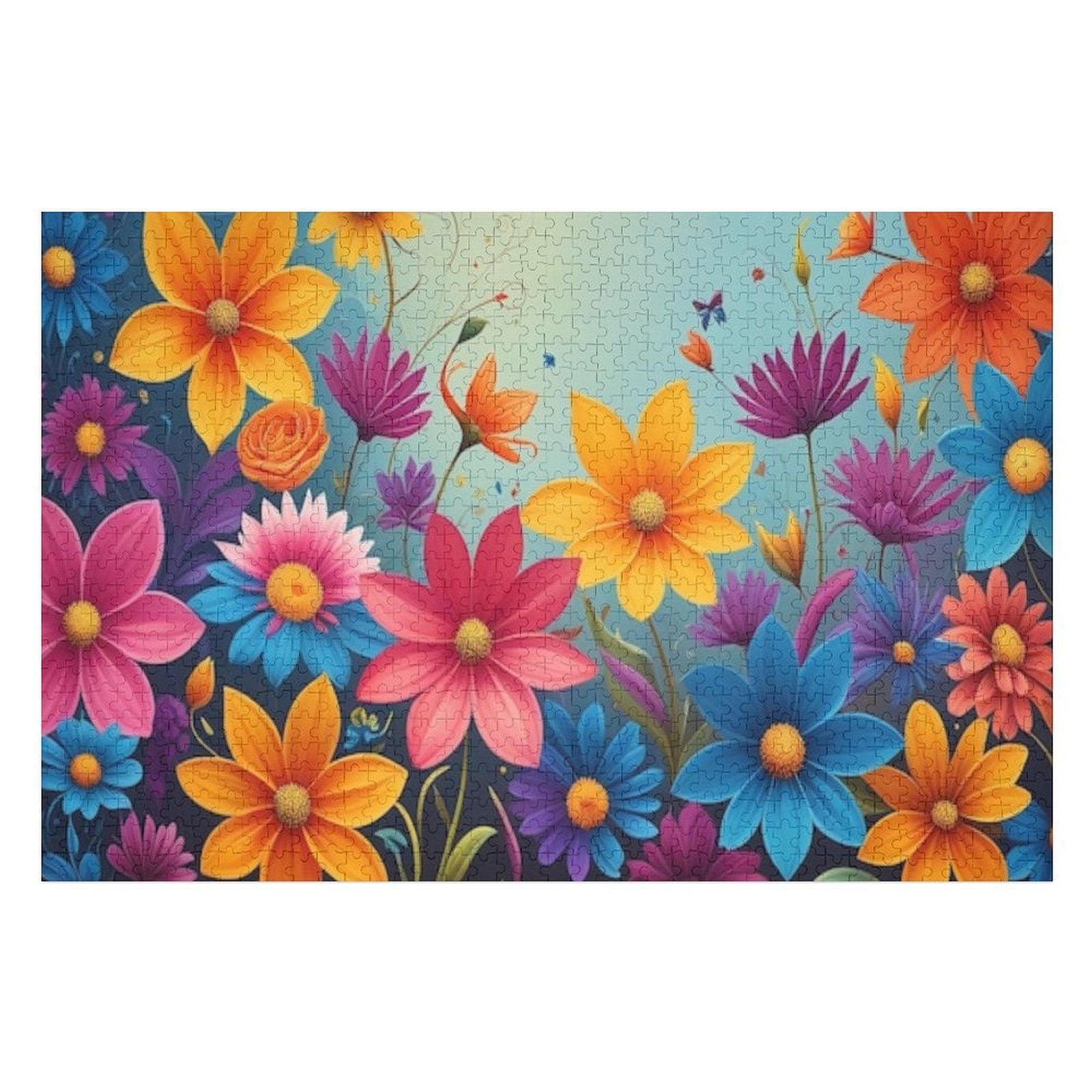 Puzzles for Adults 500 Pieces - Beautiful Array Colorful Flowers Fun ...