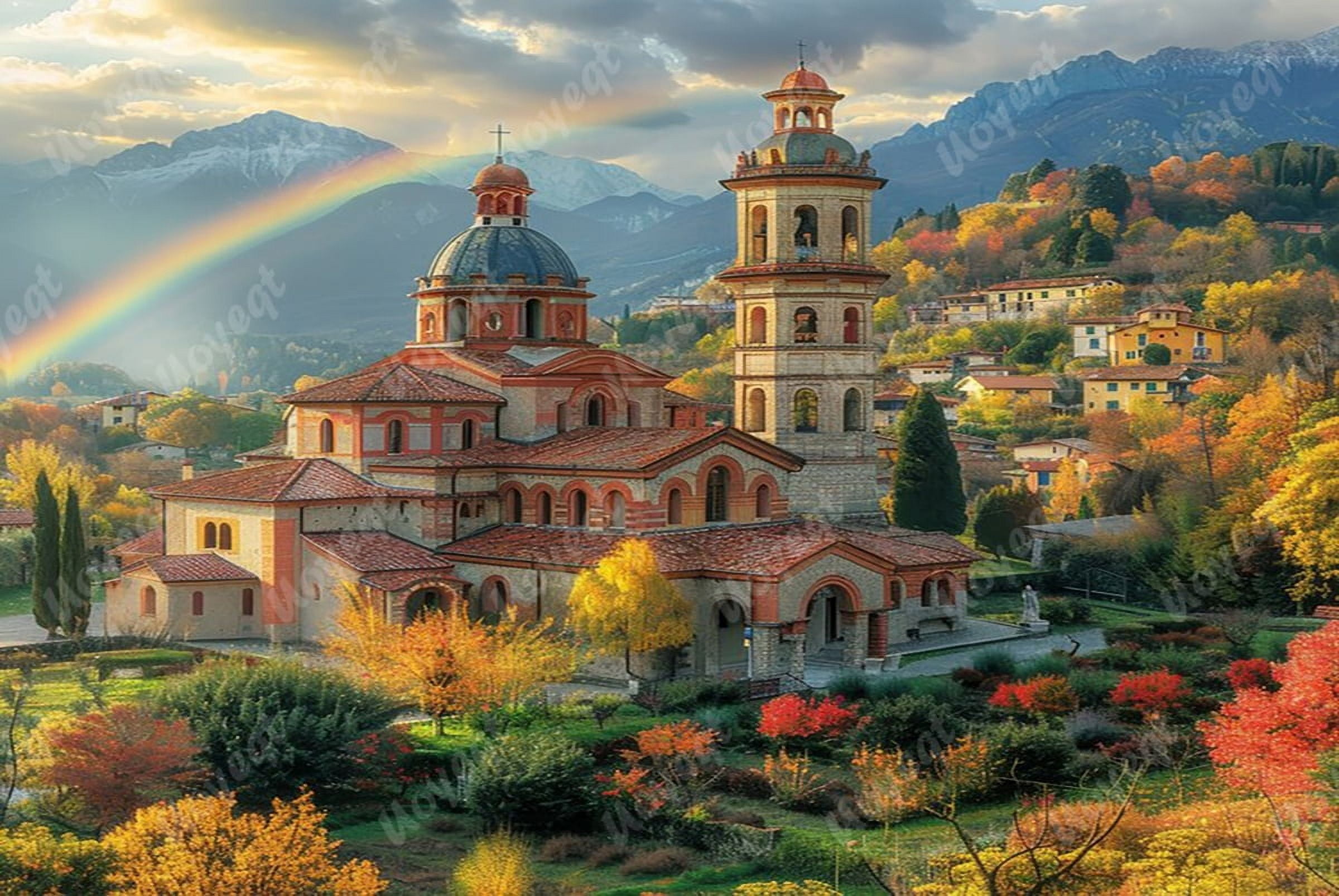 Puzzles for Adults 500 Pieces Beautiful Rainbow In Nature Wooden Jigsaw ...