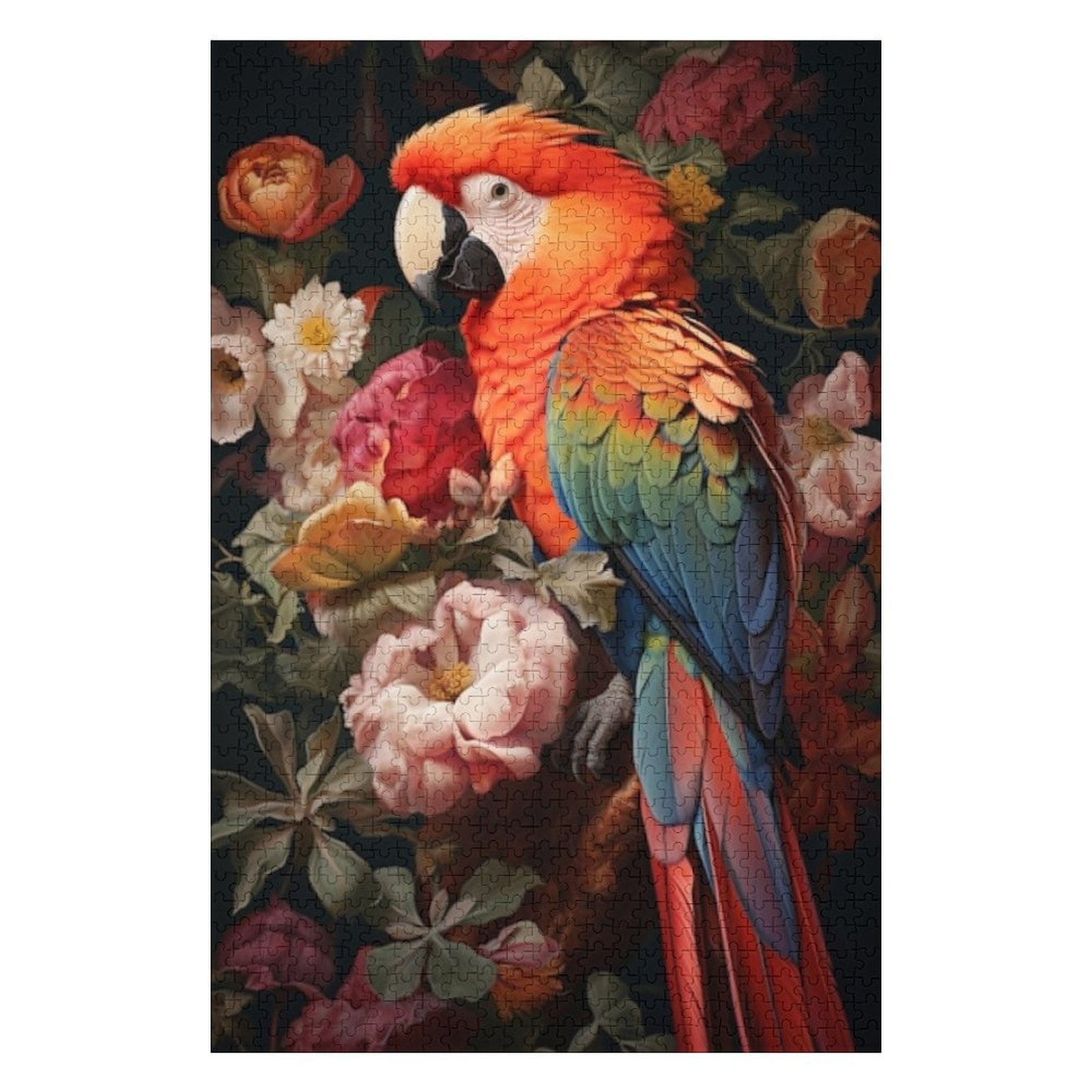 Puzzles for Adults 500 Pieces - Brightly Colored Parrot Sitting Branch ...