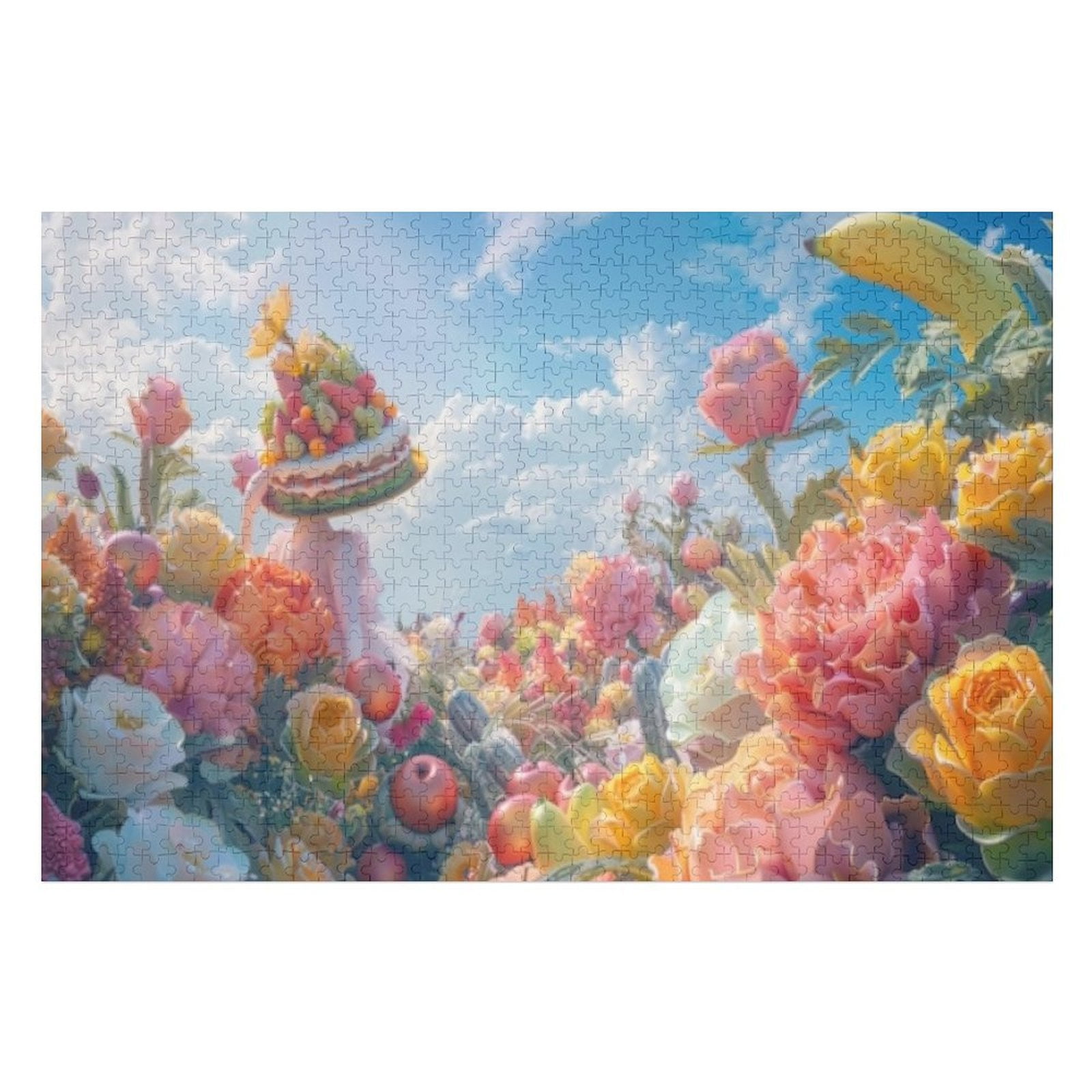 Puzzles for Adults 500 Pieces - Cake Slice Hat Standing Garden Best ...