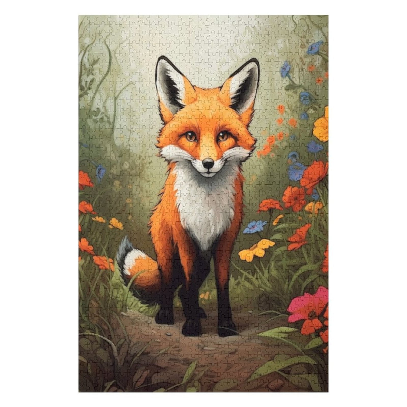 Puzzles for Adults 500 Pieces - Cartoon Fox Animal Funny Puzzles Brain ...