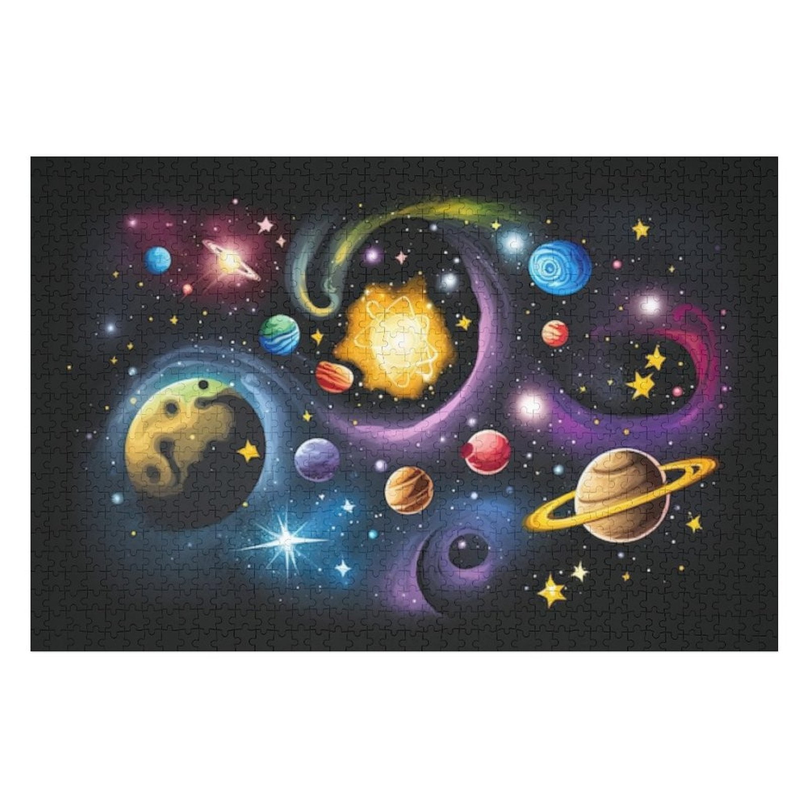 Puzzles for Adults 500 Pieces - Cosmic Landscape With Planets Stars ...