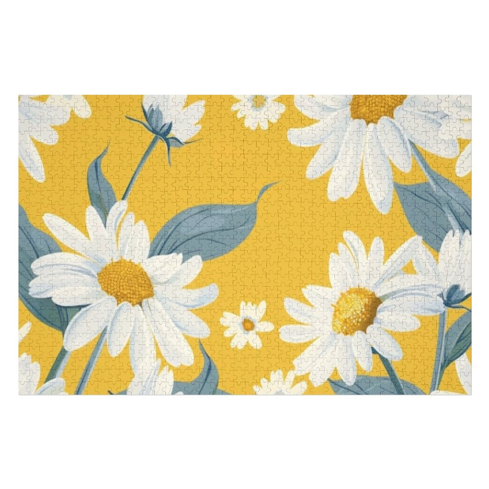 Puzzles for Adults 500 Pieces - Daisy Pattern With White Flowers Spring ...