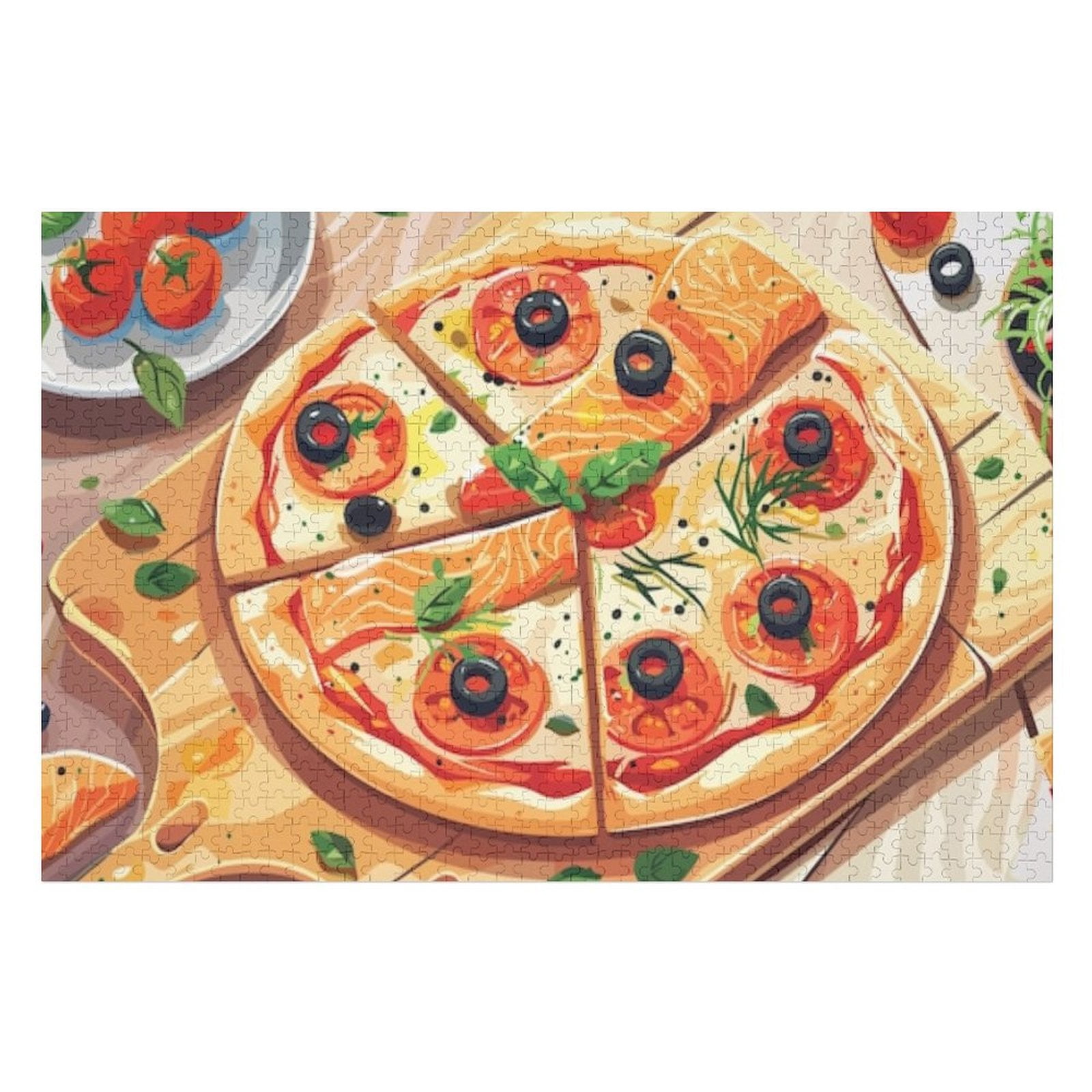 Puzzles for Adults 500 Pieces - Delicious Gourmet Pizza With Mozzarella ...