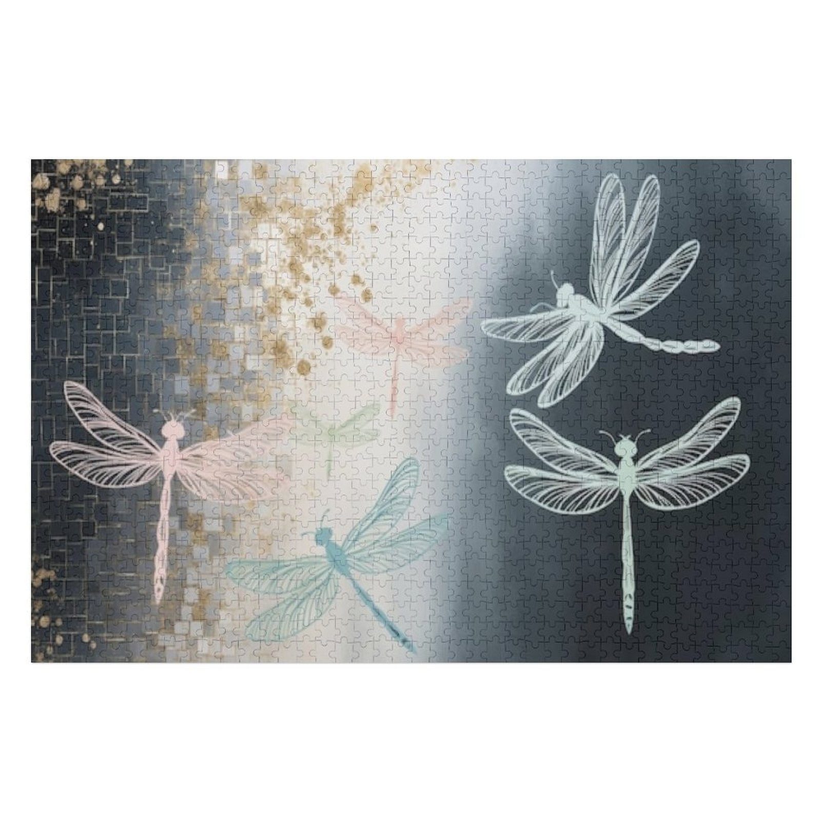 Puzzles for Adults 500 Pieces - Dragonflies Hover Elegantly Funny ...