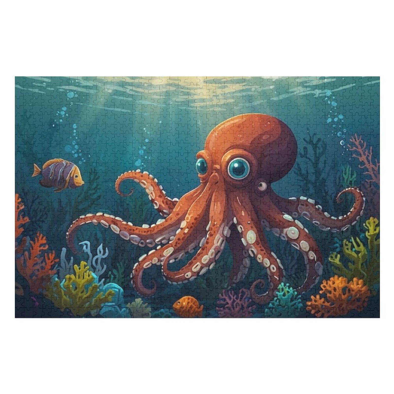 Puzzles for Adults 500 Pieces - Giant Octopus Swim Water Ocean Image ...