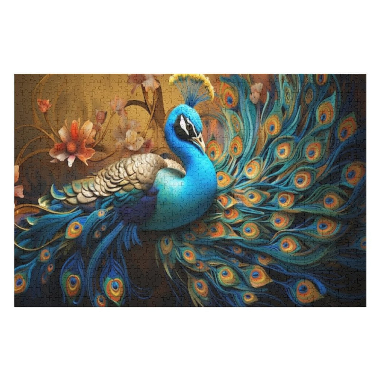 Puzzles for Adults 500 Pieces - Graceful Beautiful Peacock Best ...