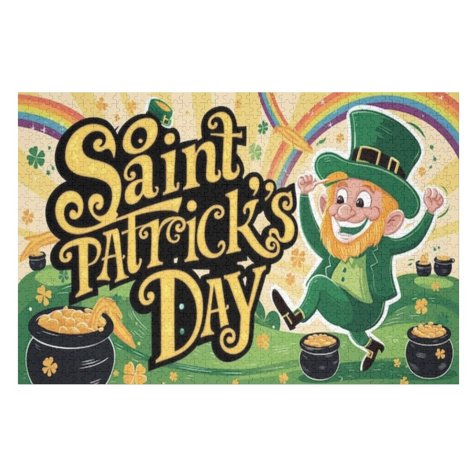 Puzzles for Adults 500 Pieces - Happy St Patrick Day With Green ...