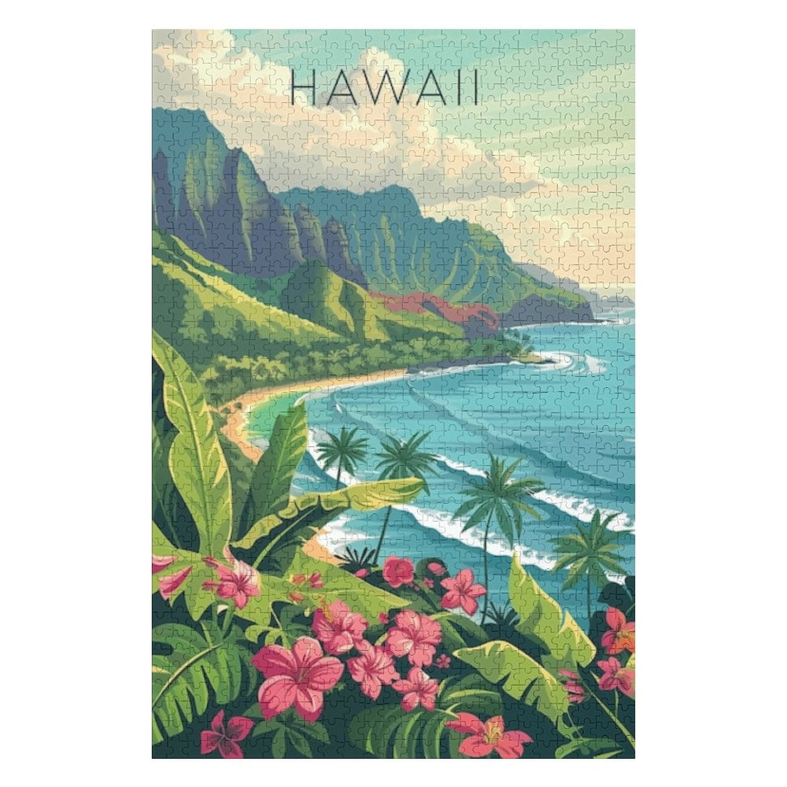 Puzzles for Adults 500 Pieces - Hawaii Travel Vibrant Coastal Cliffs ...