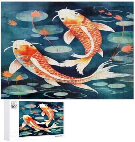 Puzzles for Adults 500 Pieces Jigsaw Puzzles Carp Fish; Lake Water ...
