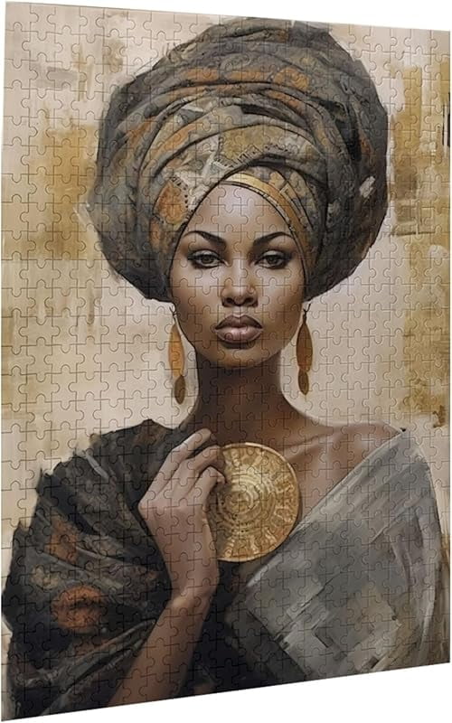 Puzzles for Adults 500 Pieces Jigsaw Puzzles African Black Woman ...