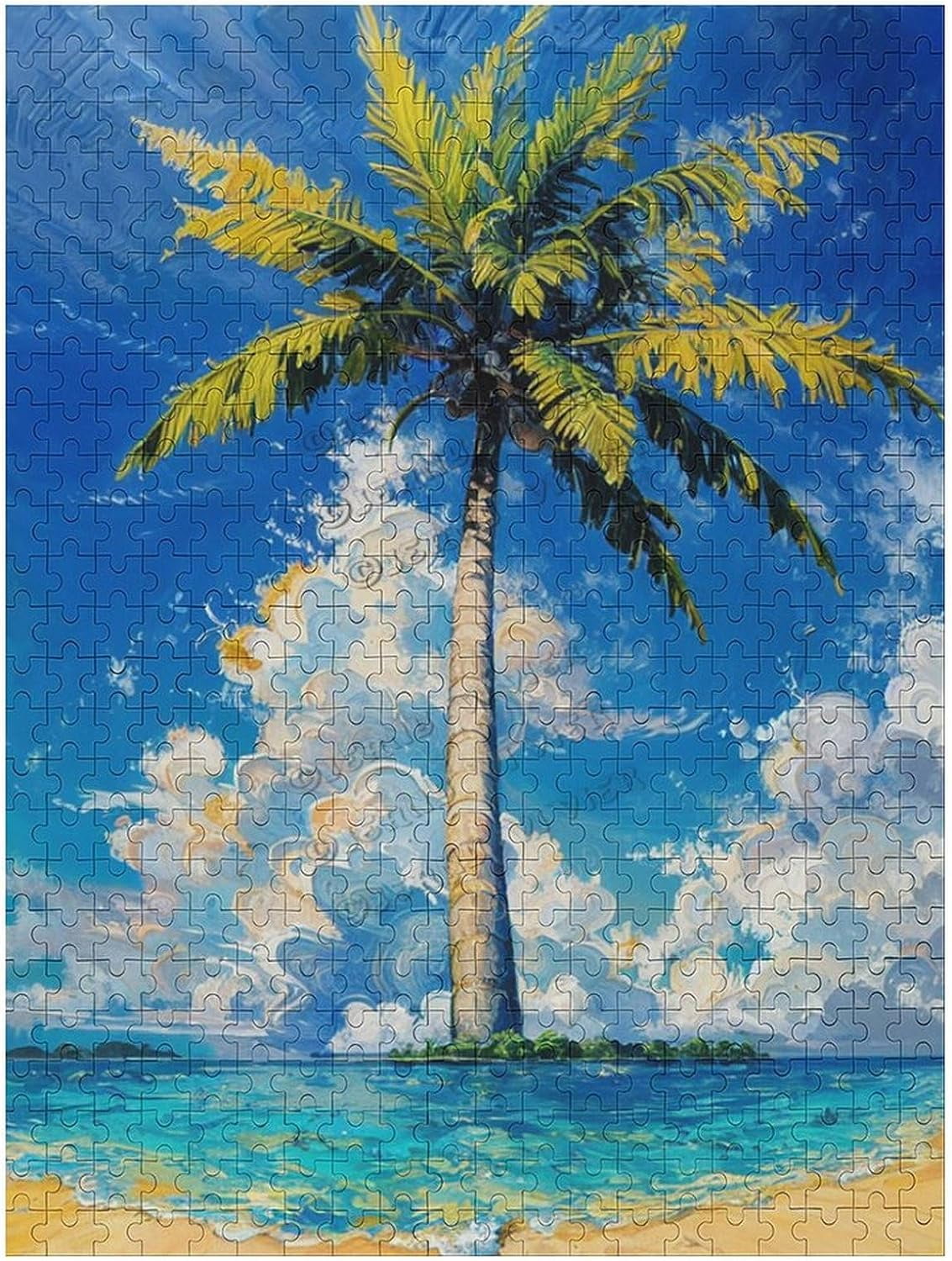 Puzzles for Adults 500 Pieces Landscape Summer Palm Beautiful Beach ...