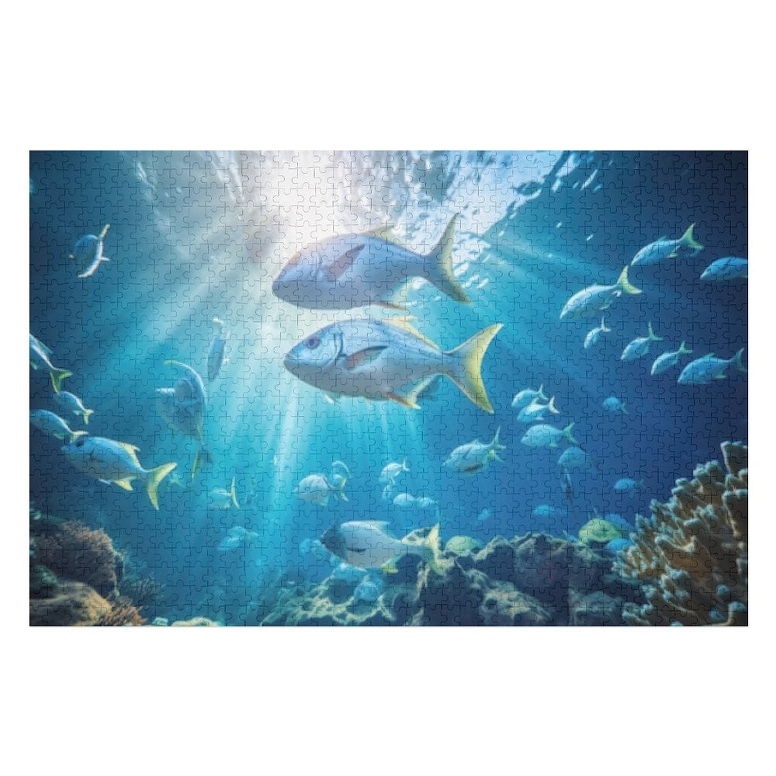 Puzzles for Adults 500 Pieces - Large School Diverse Fish Swimming ...