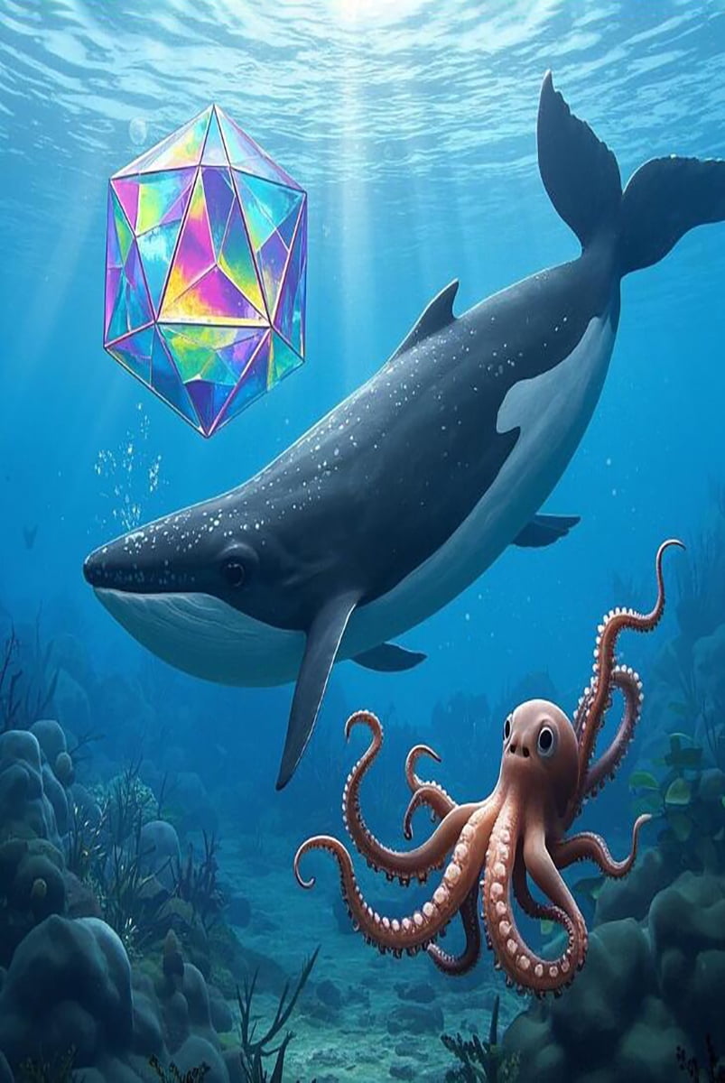 Puzzles for Adults 500 Pieces A Lifelike Octopus and Whale Play Happily ...