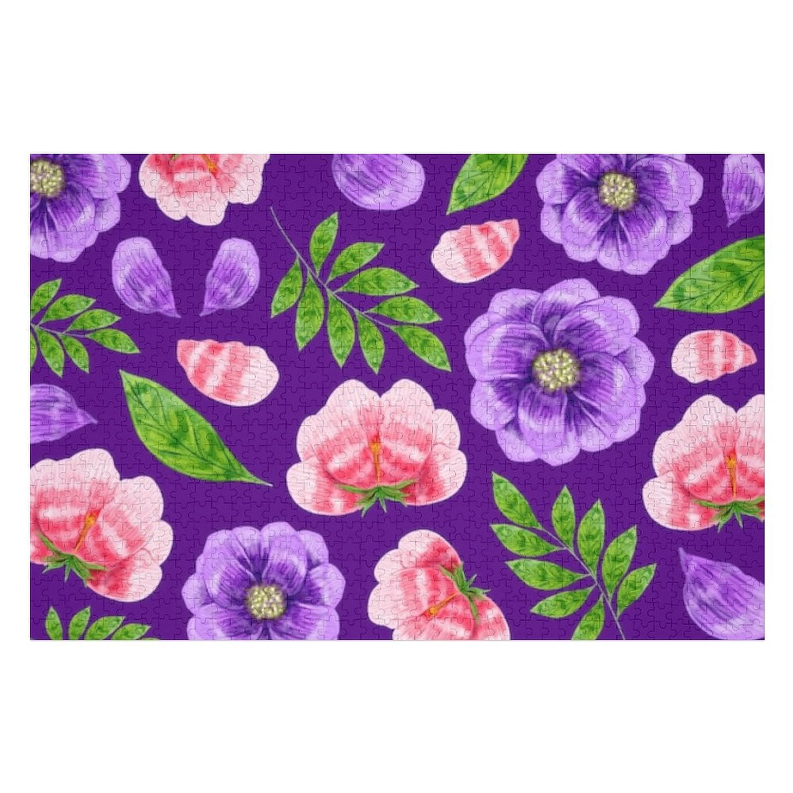 Puzzles for Adults 500 Pieces - Modern Floral Pattern Stress Relief ...