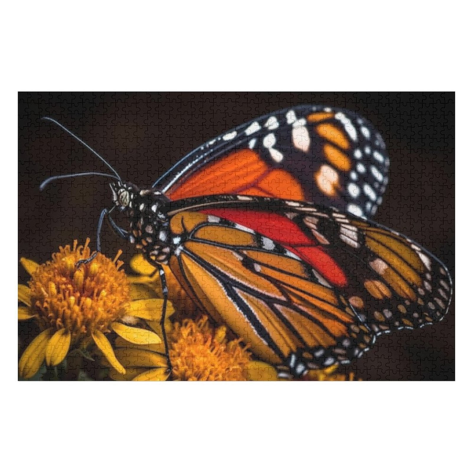 Puzzles for Adults 500 Pieces - Monarch Butterfly Delicately Pollinates ...