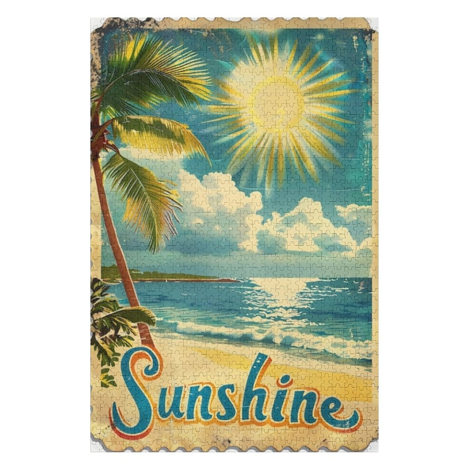 Puzzles for Adults 500 Pieces - Nostalgic Seaside With Scalloped Edges ...