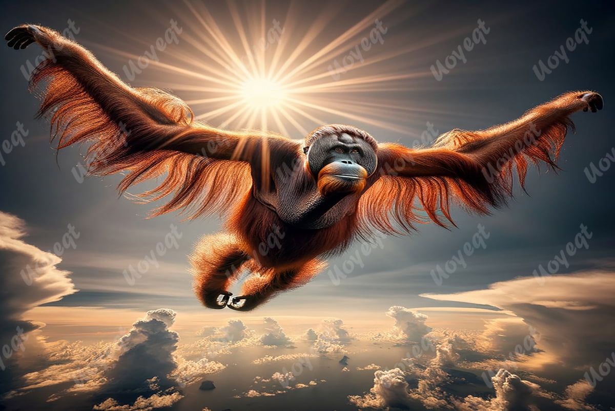 Puzzles for Adults 500 Pieces Orangutan Soaring Towards The Sun Wooden ...