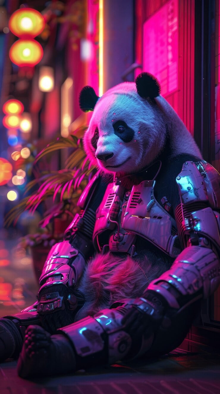 Puzzles for Adults 500 Pieces Panda Bear With Robotic Tech Parts Wooden ...