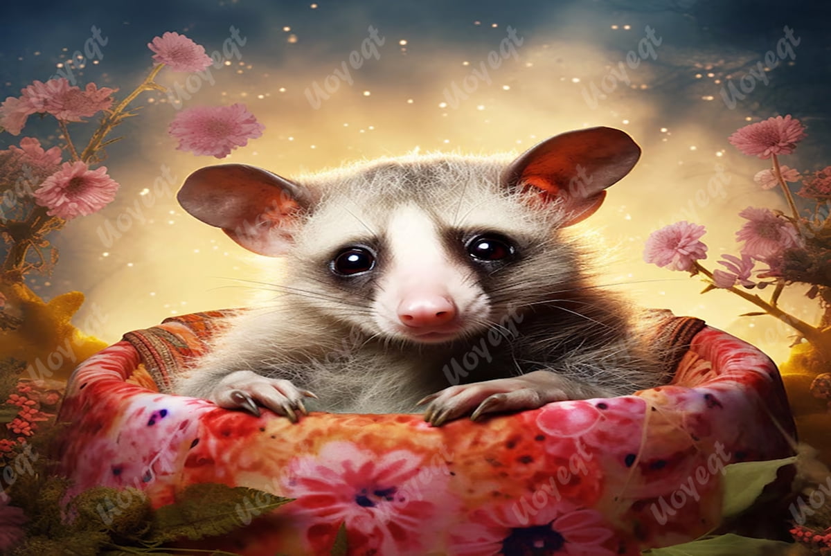 Puzzles for Adults 500 Pieces Possum Cartoon Character With Flowers ...
