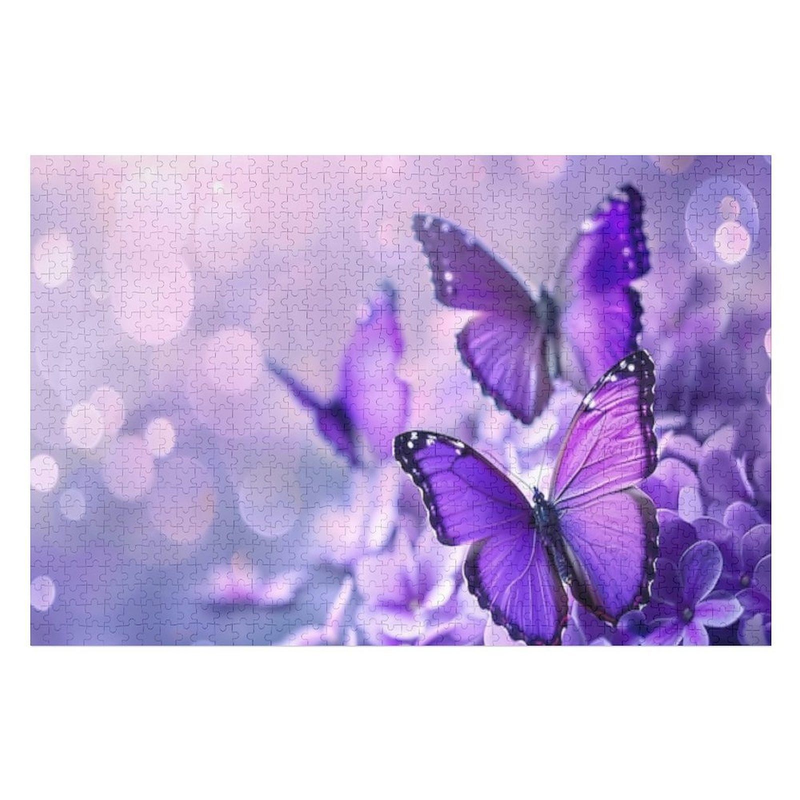 Puzzles for Adults 500 Pieces - Purple Butterflies Funny Puzzles Brain ...