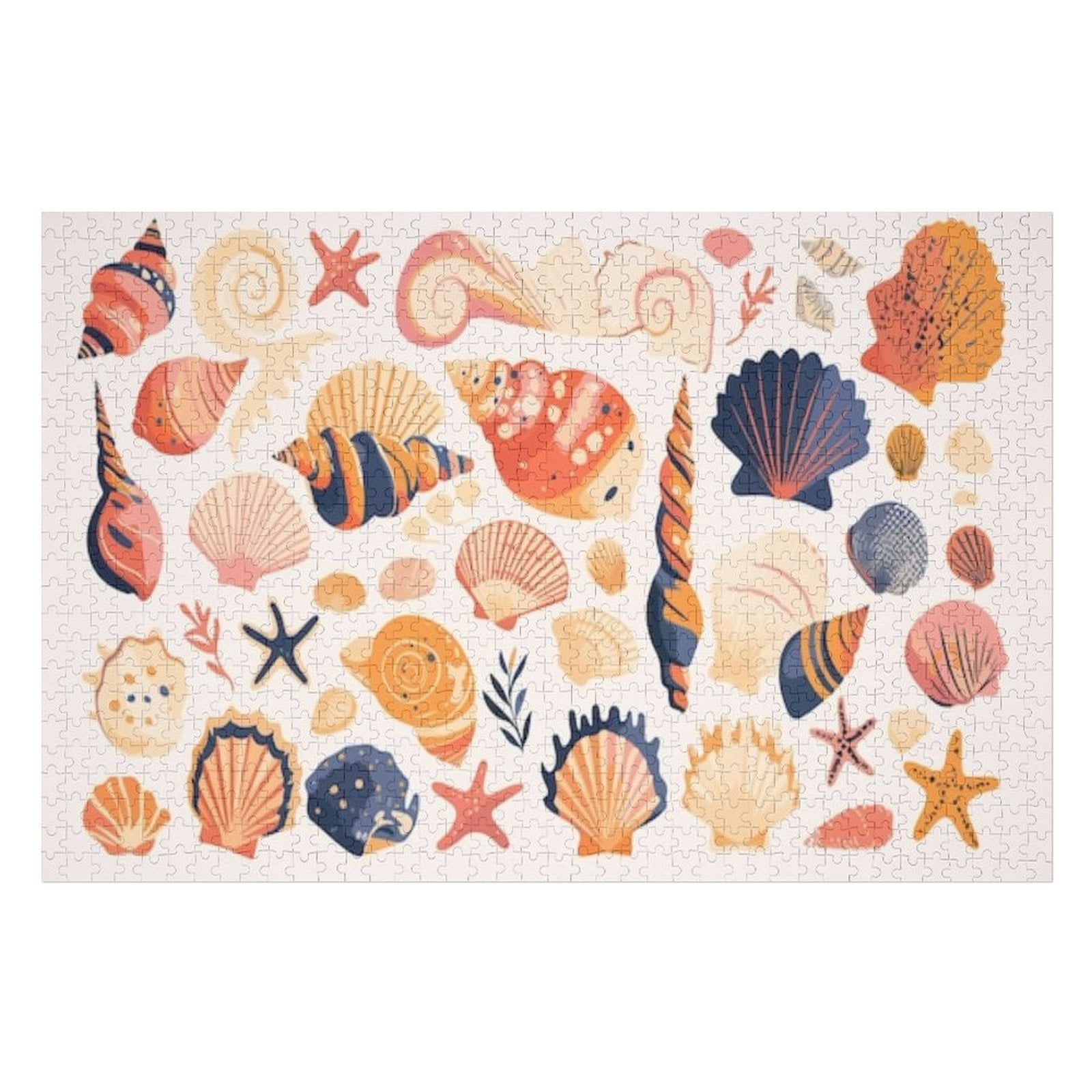 Puzzles for Adults 500 Pieces - Seashells Summer Nautical Wooden Jigsaw ...