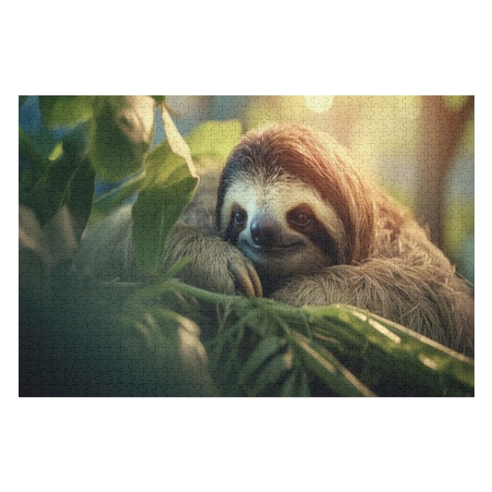 Puzzles for Adults 500 Pieces - Serene Sloth Hangs Leisurely Amongst ...