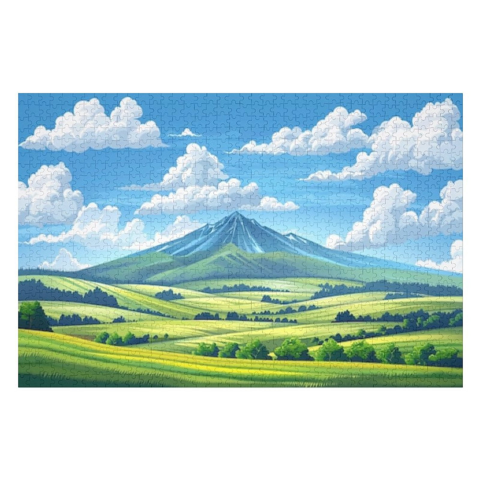 Puzzles for Adults 500 Pieces - Spring Green Fields Stretching Across ...