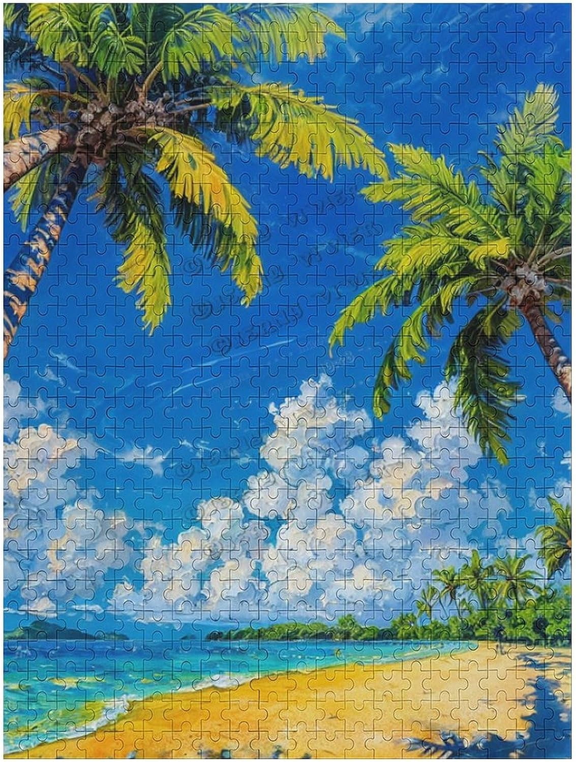 Puzzles for Adults 500 Pieces Summer Palm Beautiful Beach Puzzles ...