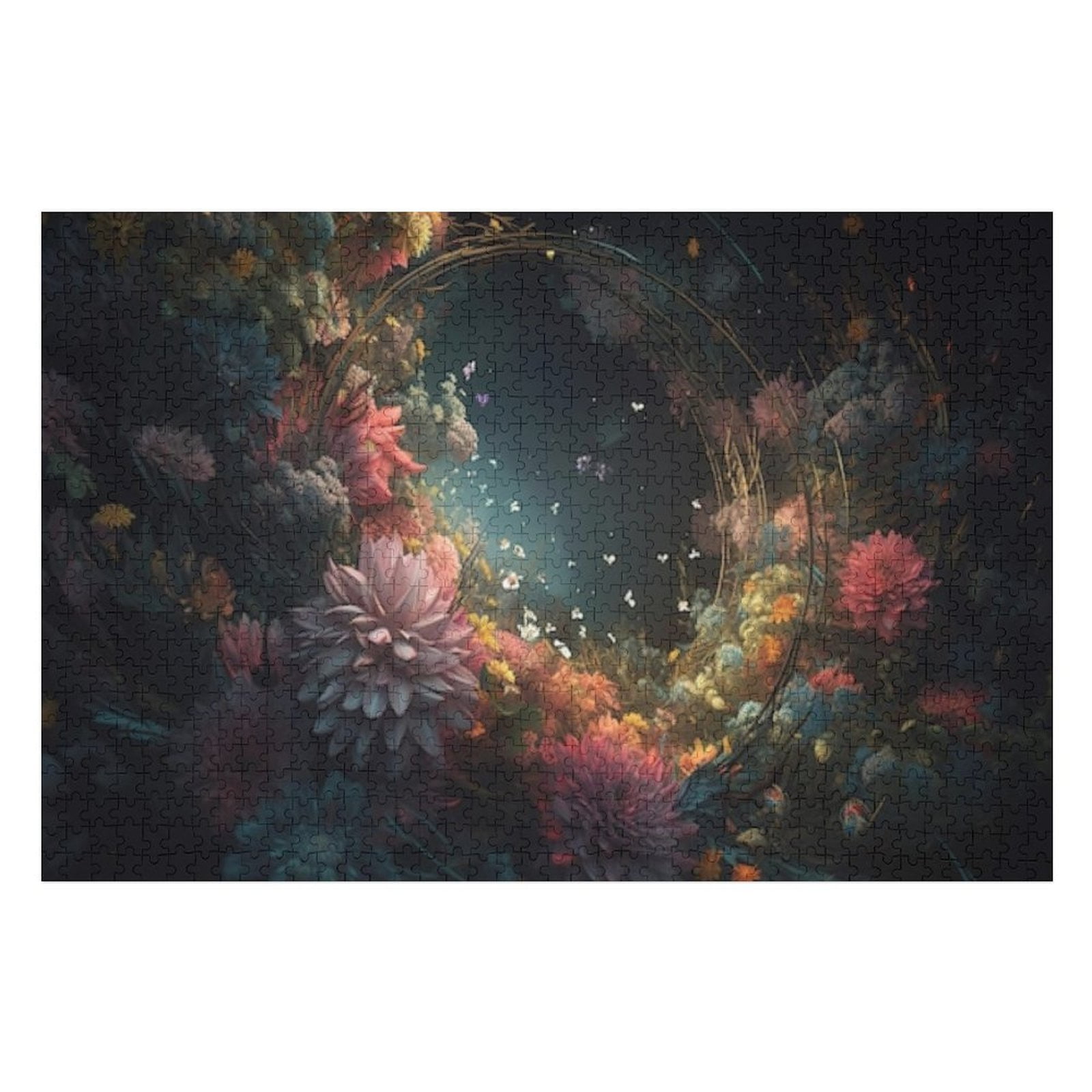 Puzzles for Adults 500 Pieces - Swirling Patterns Flowers Best ...