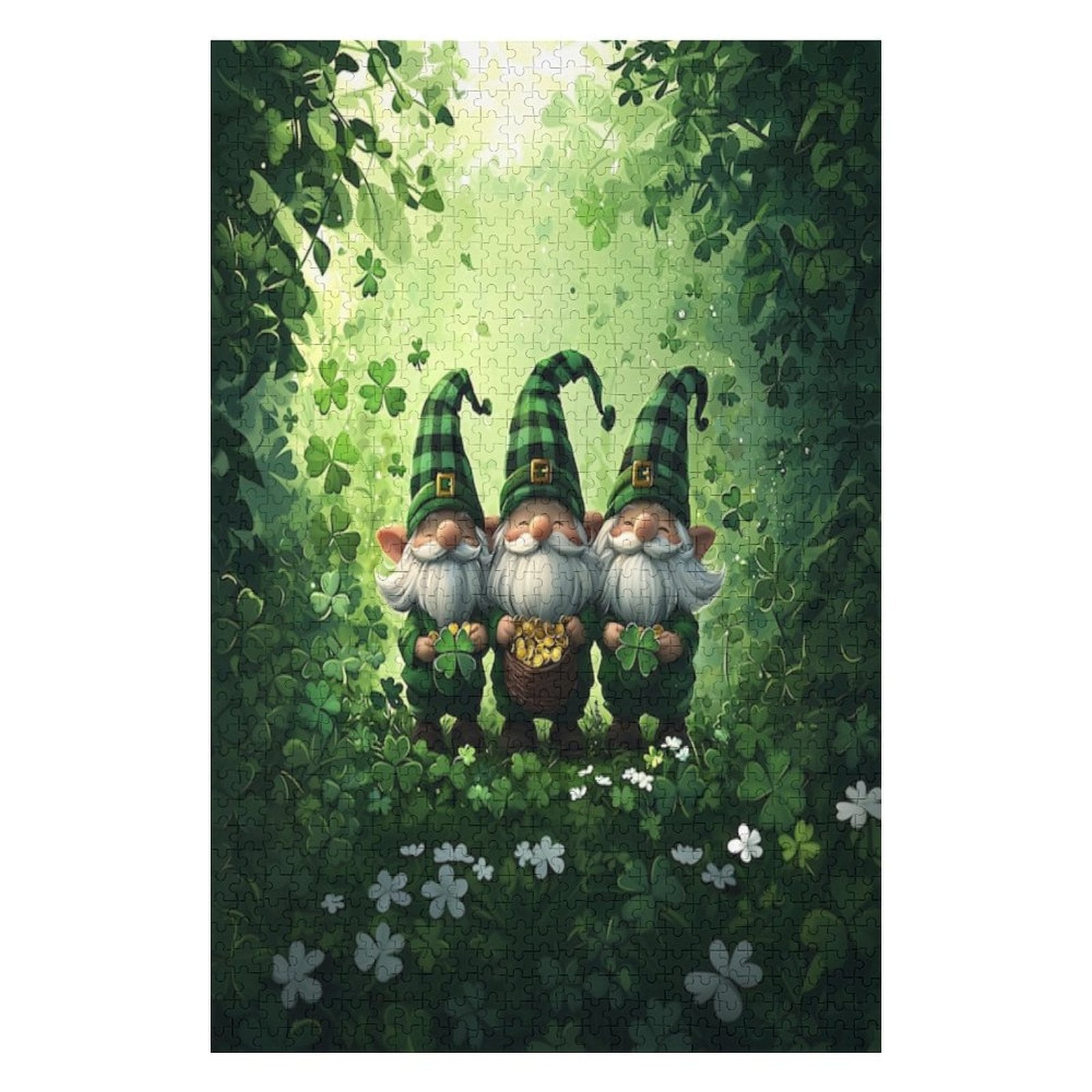 Puzzles for Adults 500 Pieces - Three Gnomes With Hats Green Hats Are ...