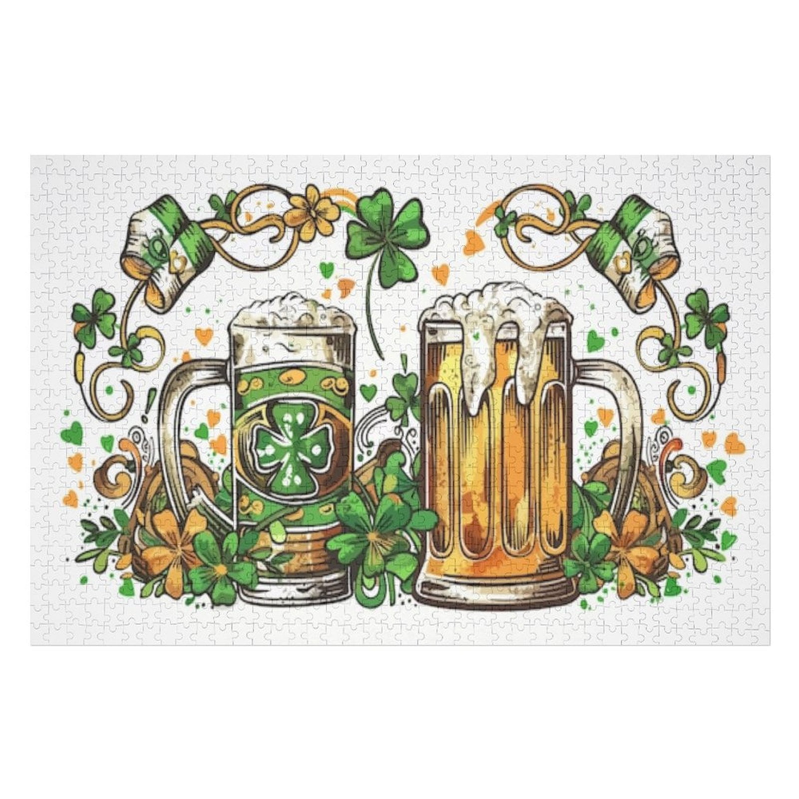 Puzzles for Adults 500 Pieces - Traditional Irish Emblems National Flag ...