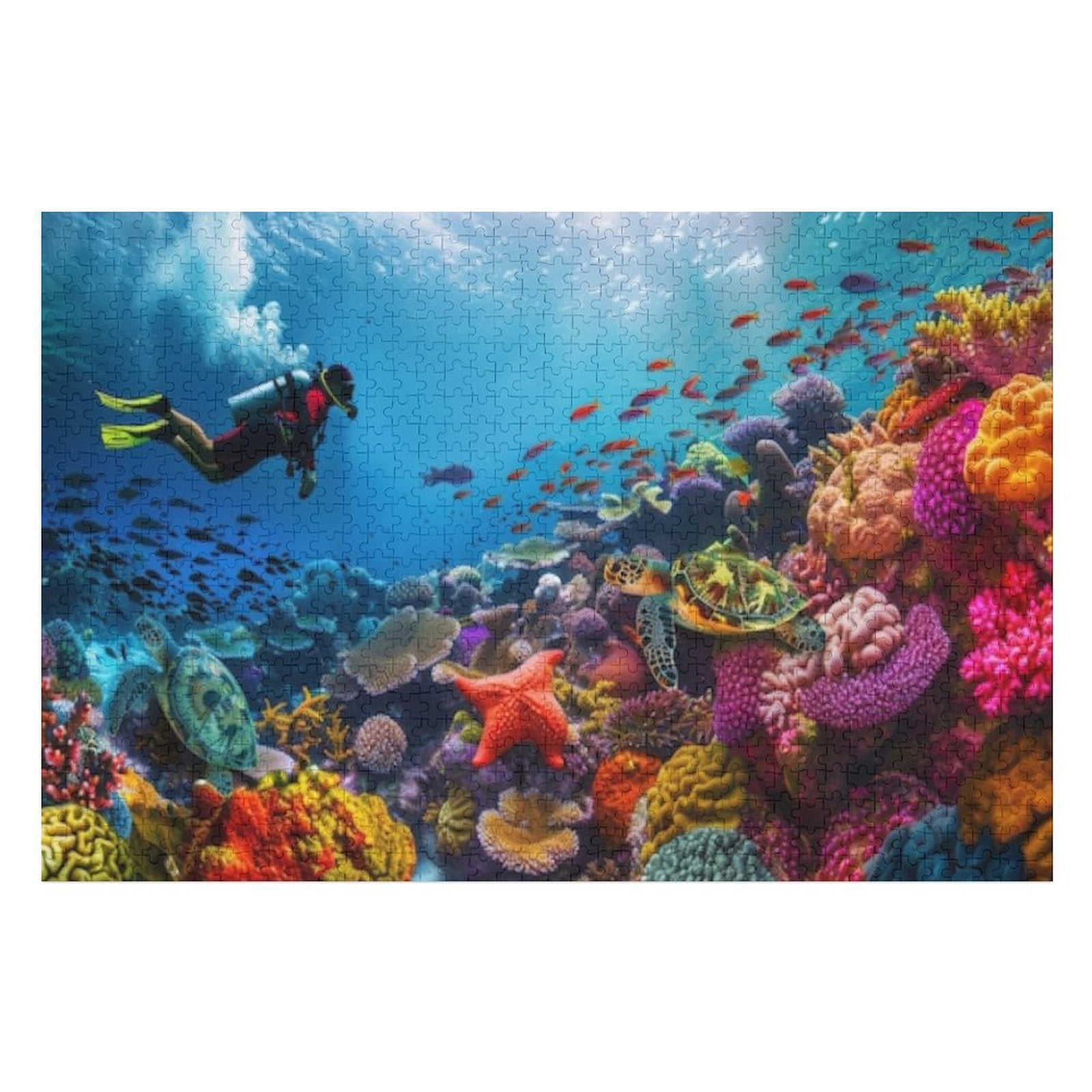Puzzles for Adults 500 Pieces - Underwater Portrait Scuba Diver ...