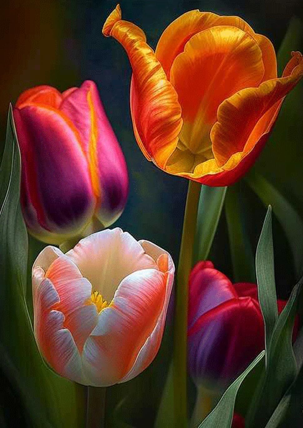 Puzzles For Adults 1000 Pieces Funny Colorful Tulips - Large Puzzle ...