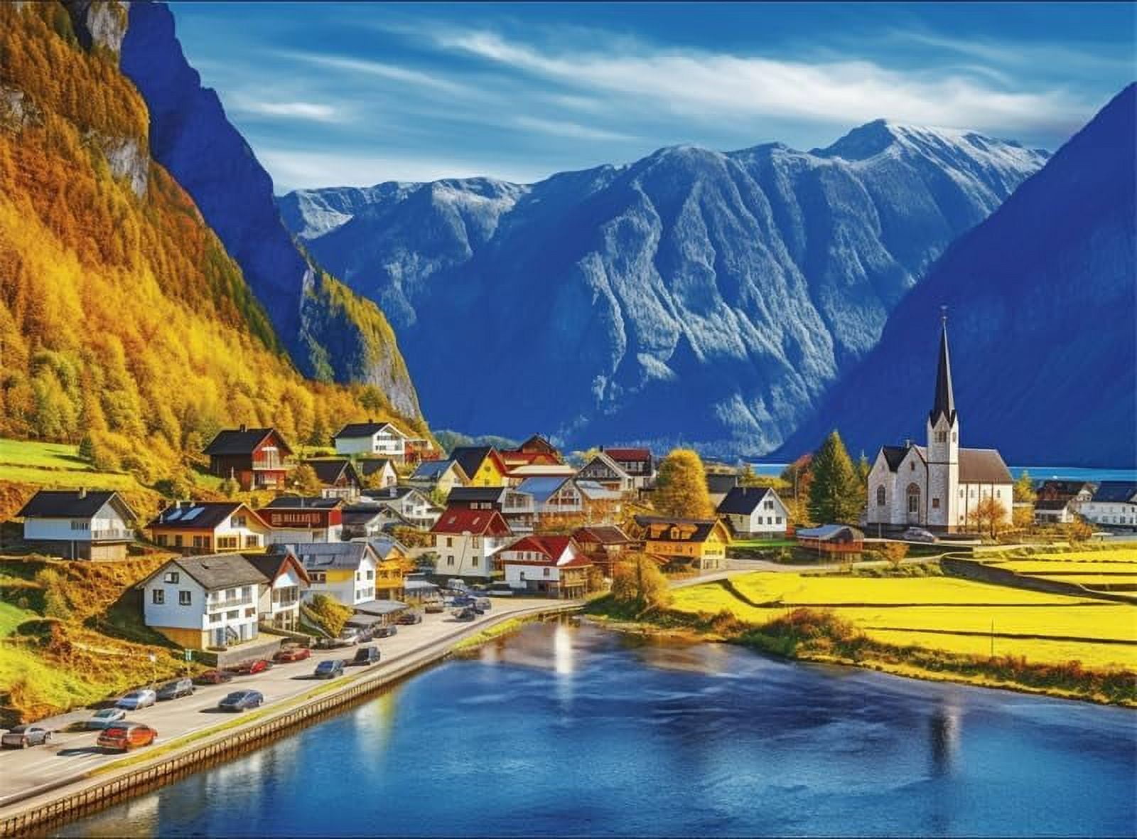 Puzzles For Adults 1000 Pieces Iceland Beautiful Rural Town Formation ...