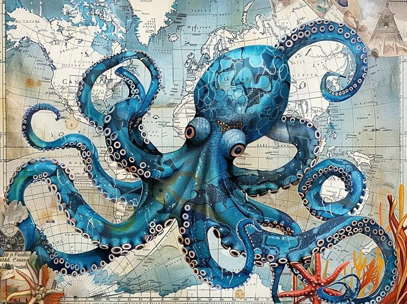 Puzzles For Adults 50 Pieces Neptune'S Navigator The Octopus Voyages In ...