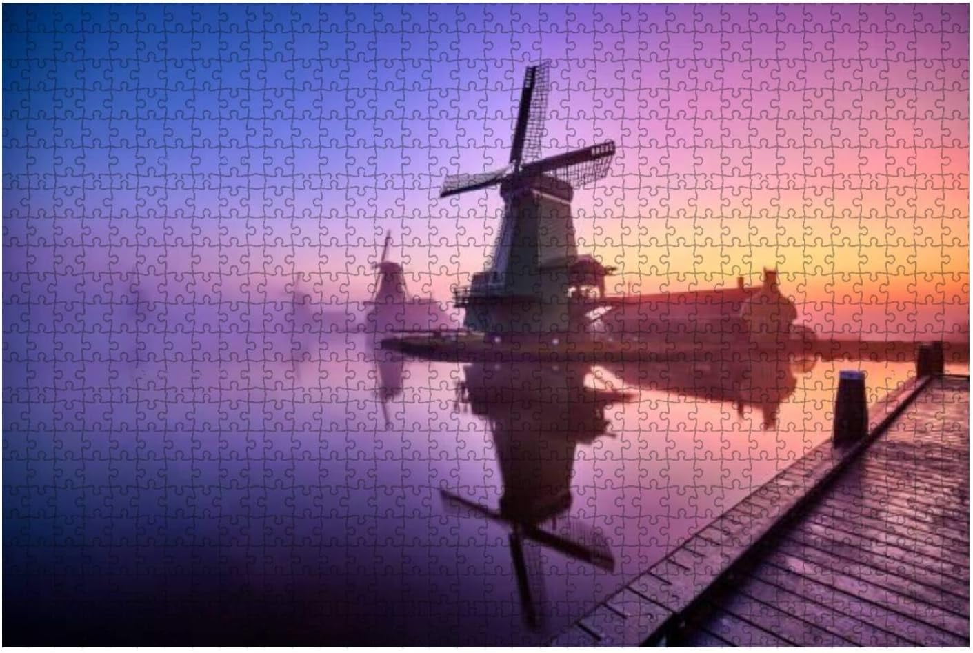 Puzzles For Adults 500 Pieces Funny Traditional Dutch Windmills In The ...