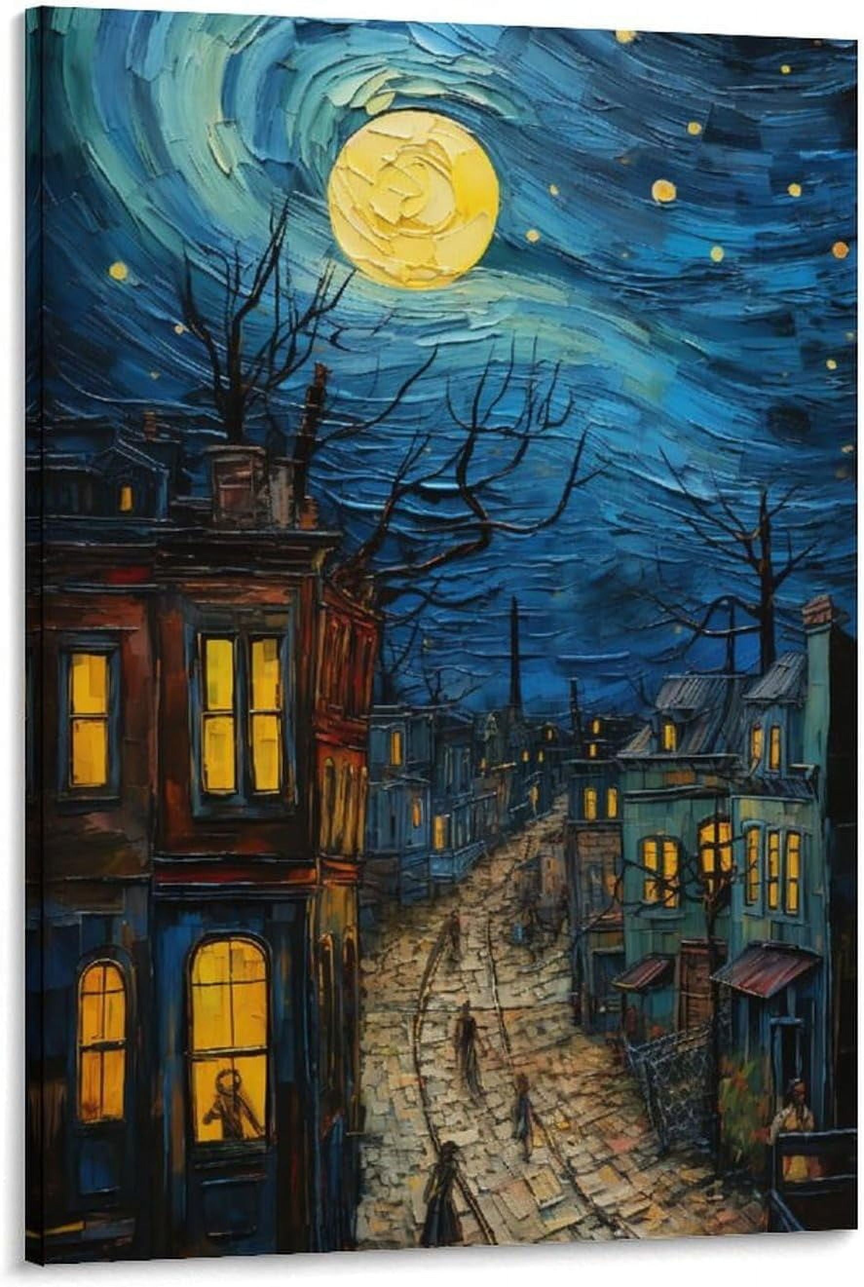 Puzzles Games -European Town Under The Starry Night-Pieces Fit Together ...