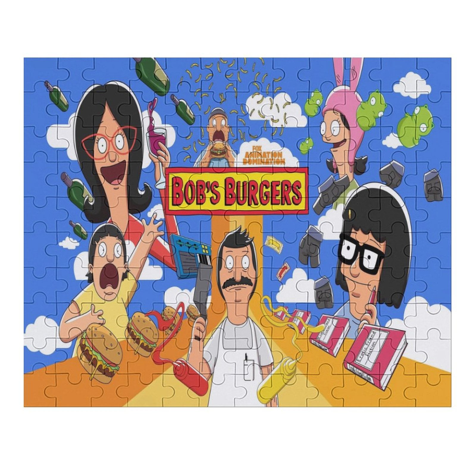 Puzzles Gifts Bob's Burgers Wooden Puzzle Novelty Jigsaw Puzzle Cartoon Puzzles for Home Office ...