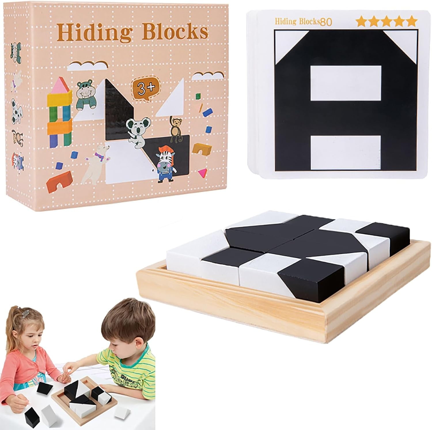 Puzzles Hidden Building Blocks Puzzles Toys, Geometric Shapes Block ...