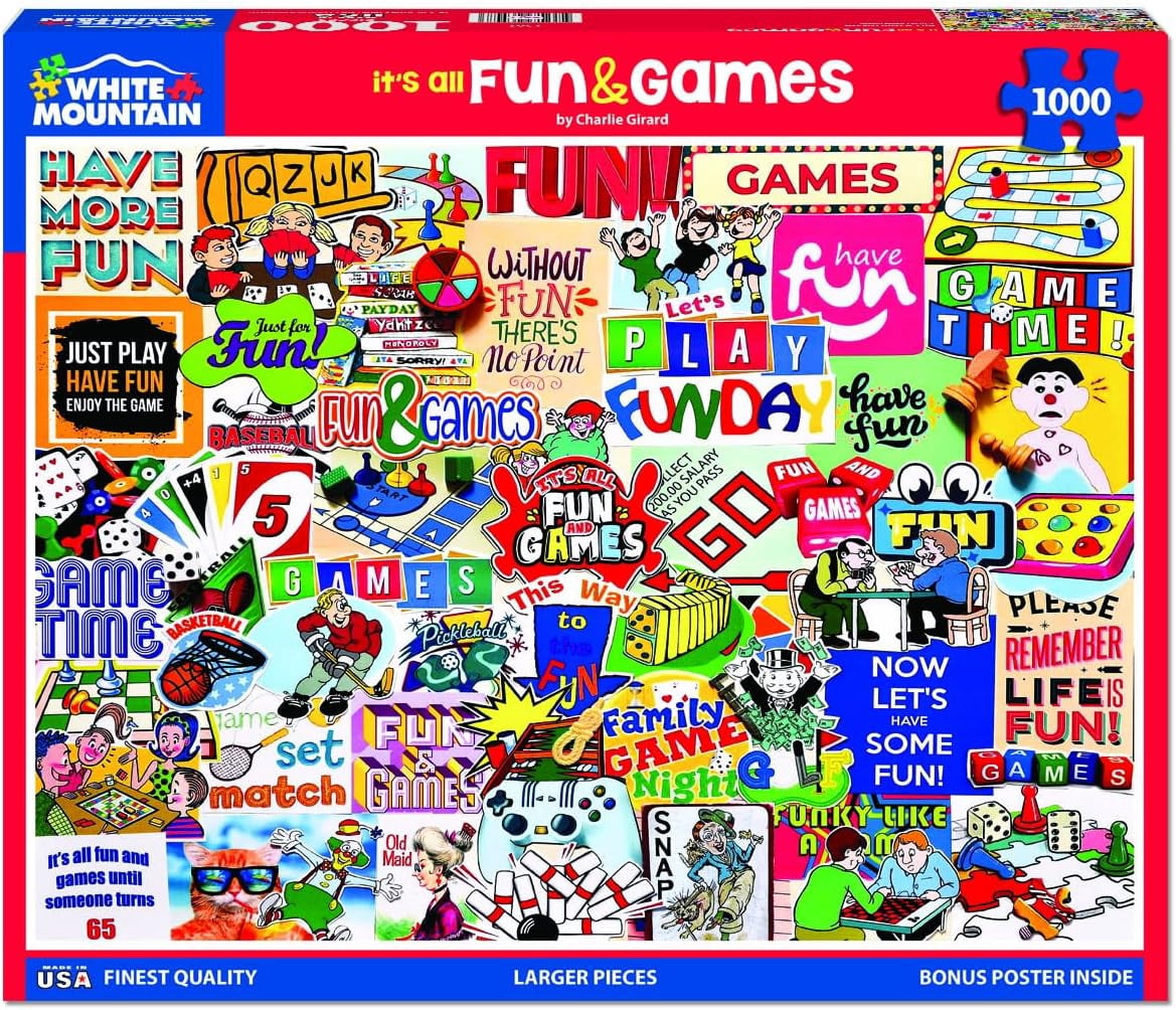 Puzzles - It's All Fun & Games - 1000 Piece Jigsaw Puzzle for Adults ...